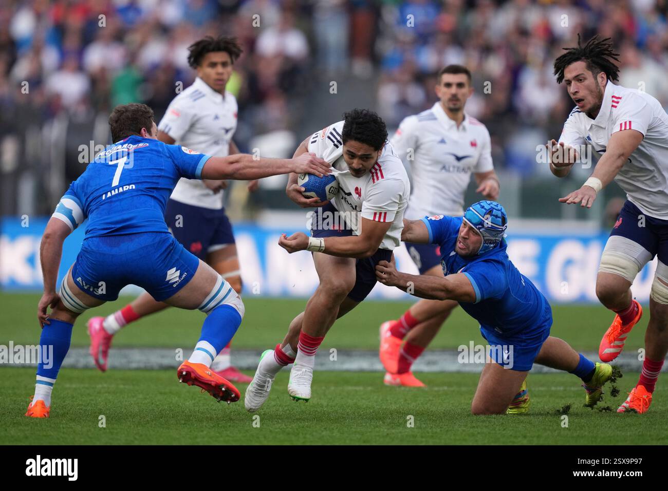 France's Louis Bielle-Biarrey in action, during the Six Nations rugby ...