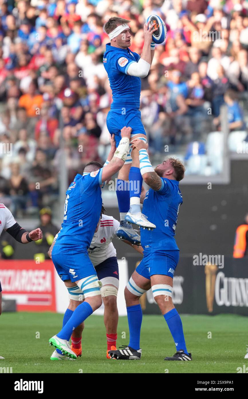 Rome, Italy. 23rd Feb, 2025. Line up, Federico Ruzza of Italy during ...