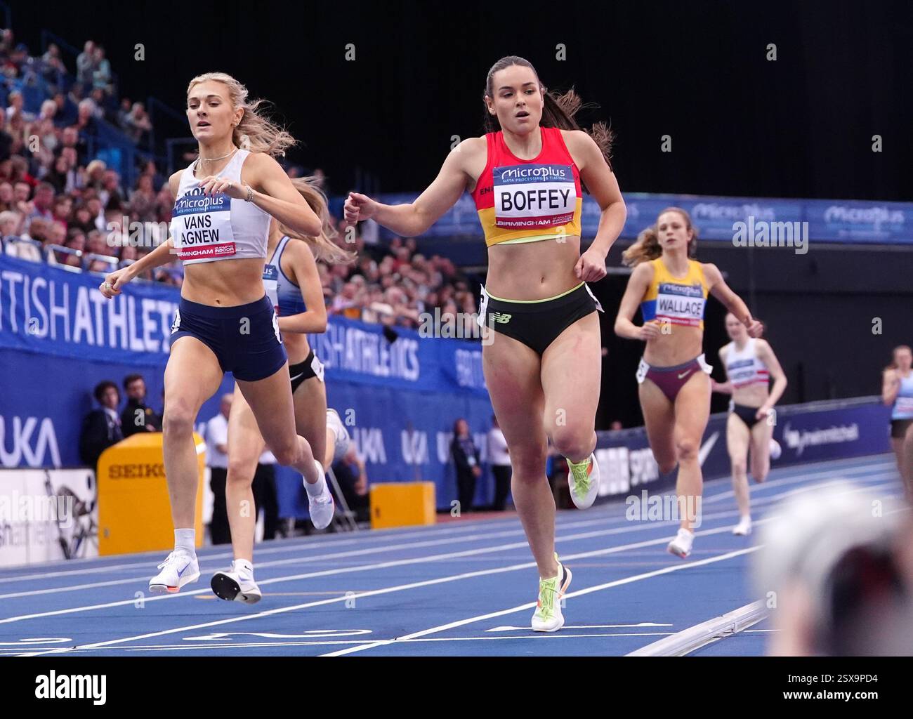 Isabelle Boffey wins the Women's 800m on day two of the Microplus UK ...