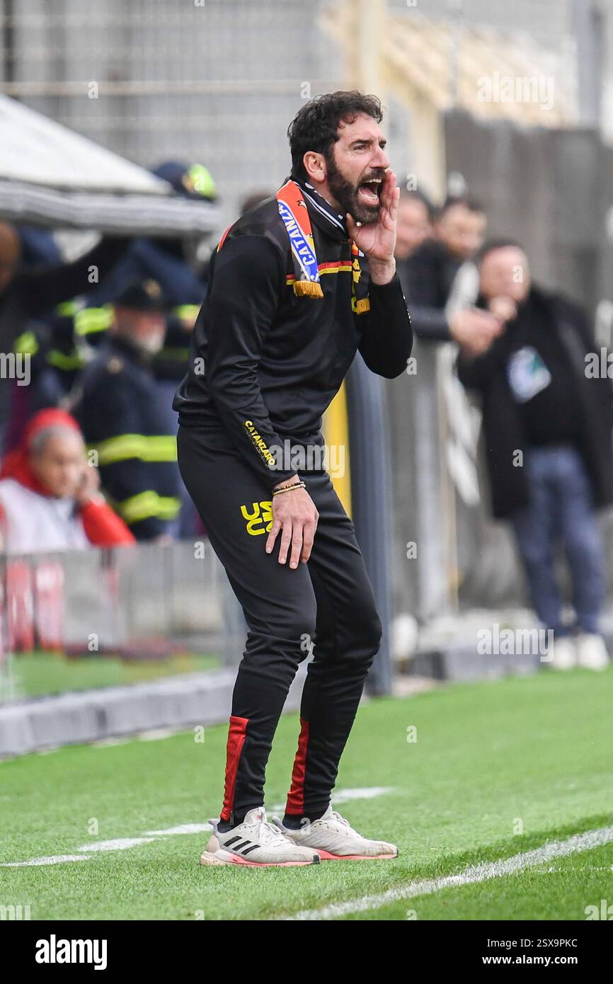 La Spezia, Italy. 23rd Feb, 2025. Head Coach Fabio Caserta (Catanzaro ...
