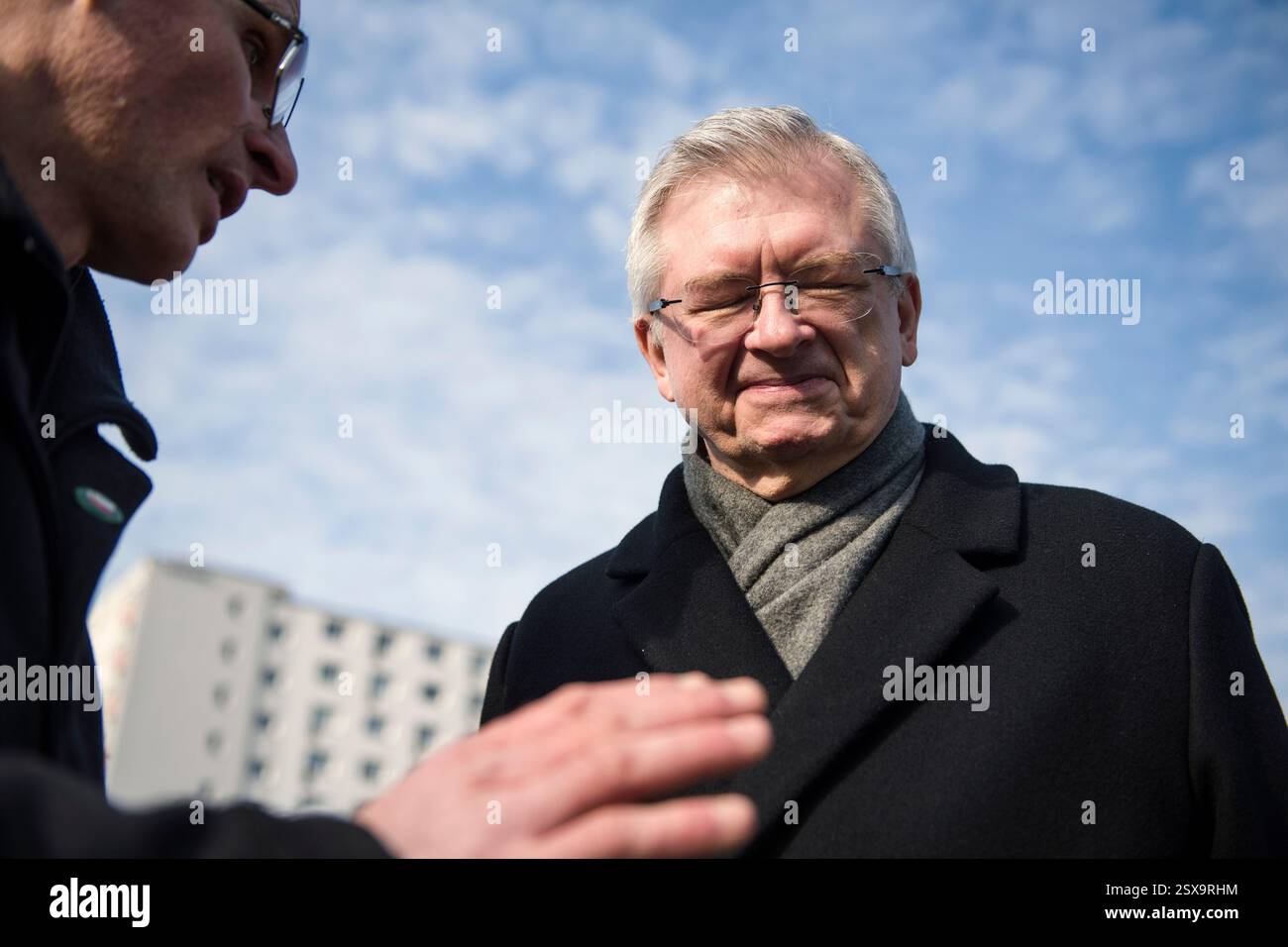 The Russia's ambassador to Poland, Sergey Andreev is seen at the Soviet soldiers cemetery ...