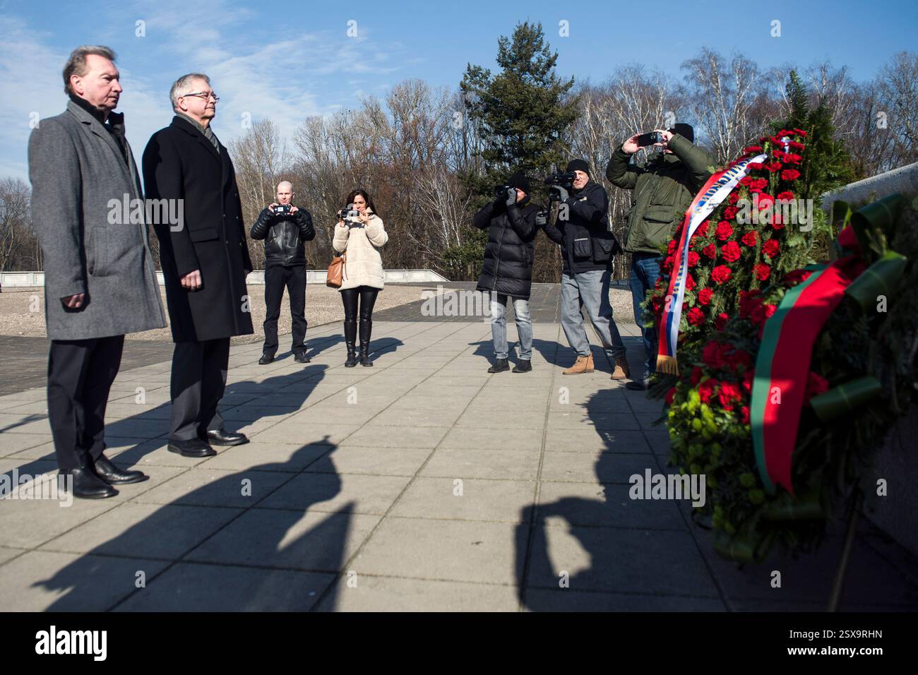 Russia's Ambassador to Poland, Sergey Andreev lays a wreath at the ...