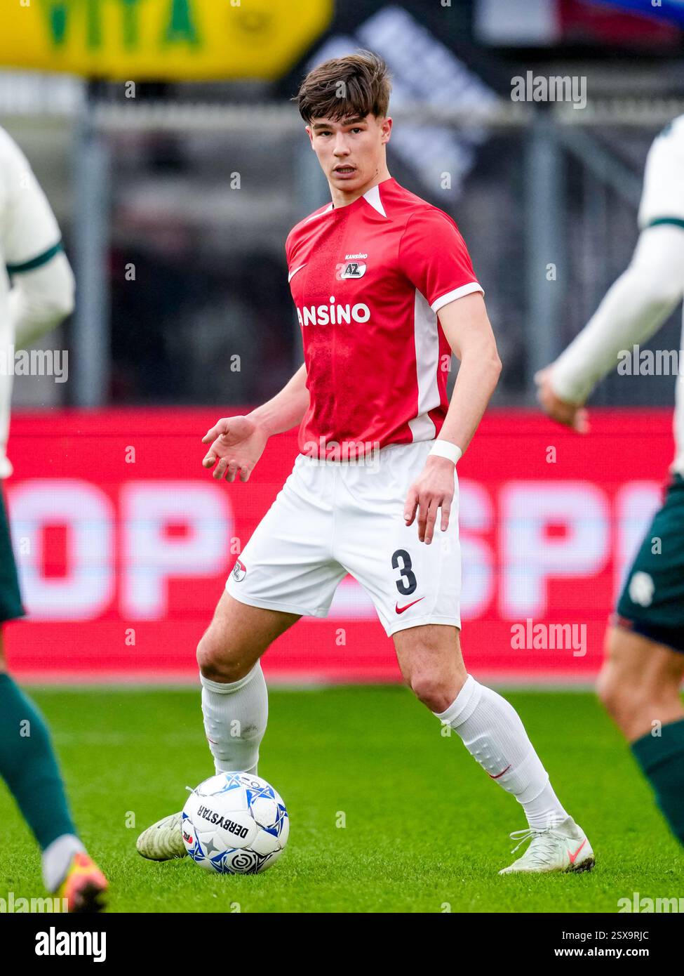 Alkmaar, Netherlands. 23rd Feb, 2025. ALKMAAR, NETHERLANDS - FEBRUARY 23: Wouter Goes of AZ ...