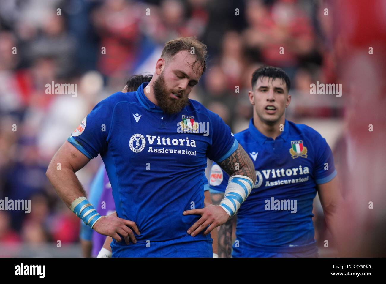 Roma, Italia. 23rd Feb, 2025. Italy's Sebastian Negri during the Six ...