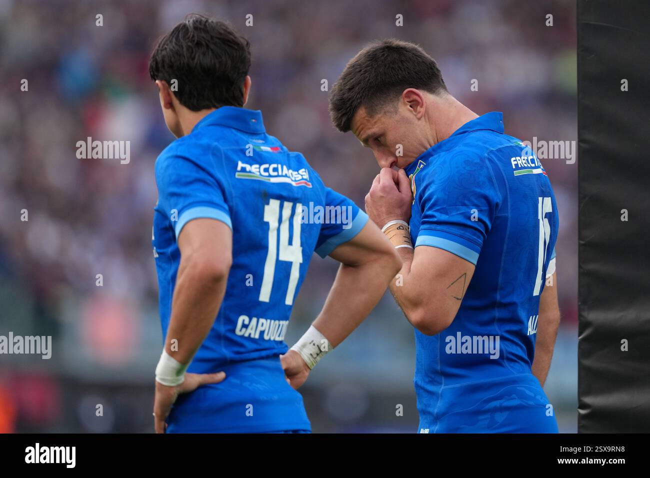 Rome, Italy. 23rd Feb, 2025. Ange Capuozzo and Tommaso Allan of Italy ...