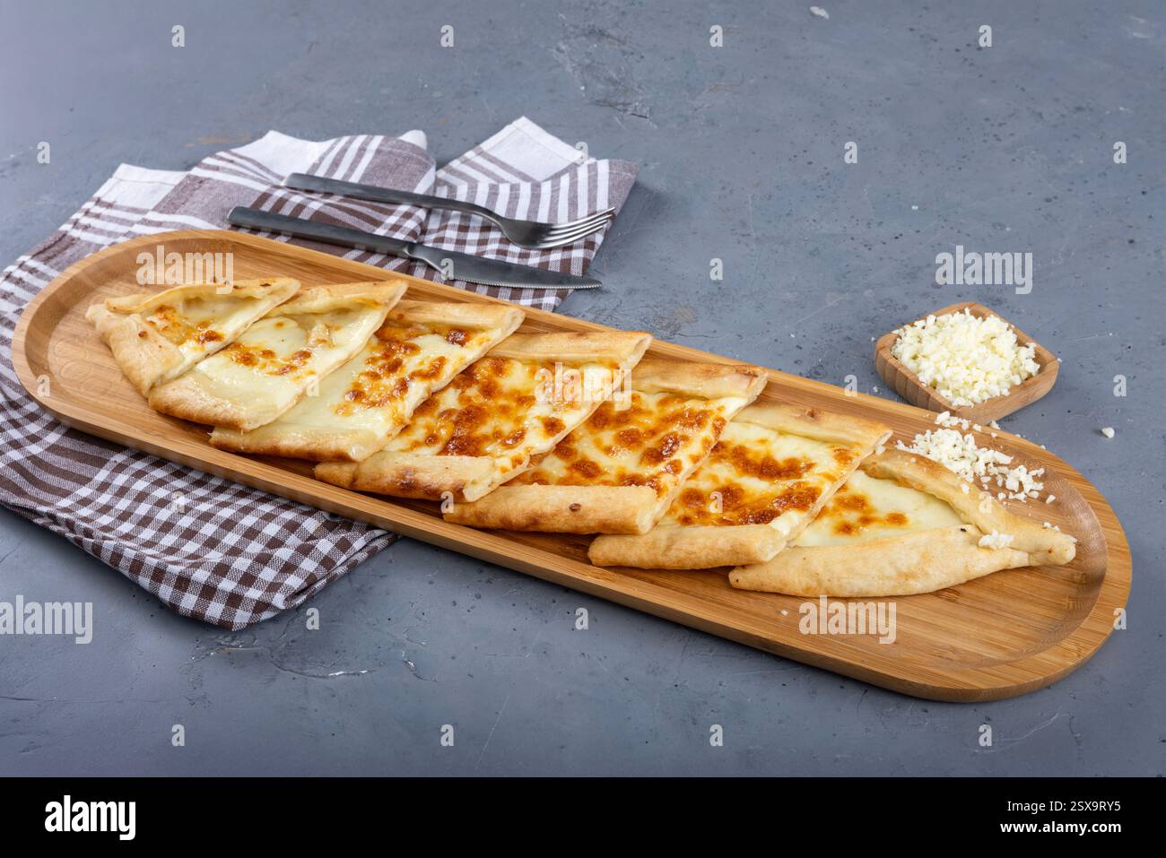 Traditional Turkish Cuisine baked dish pide. Turkish pizza pide ...