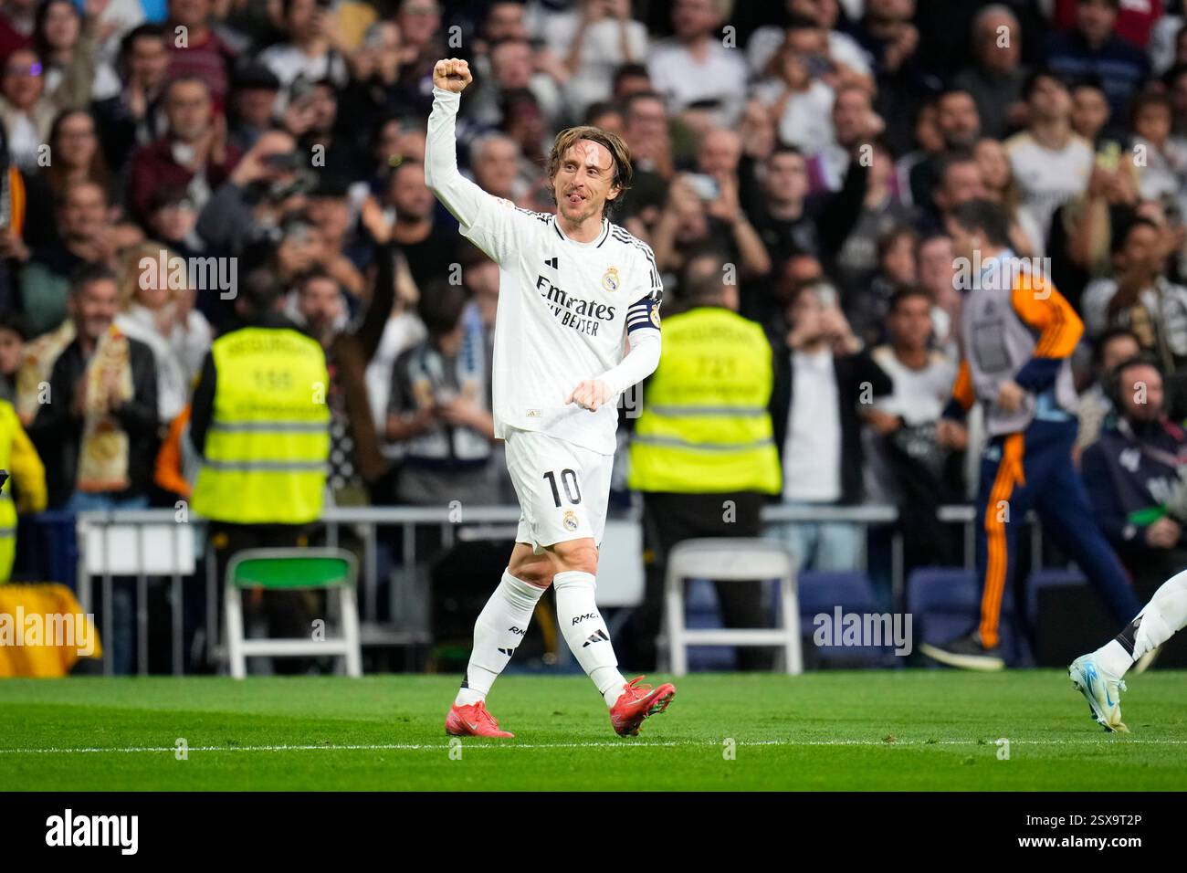 Real Madrid's Luka Modric celebrates after scoring the opening goal ...