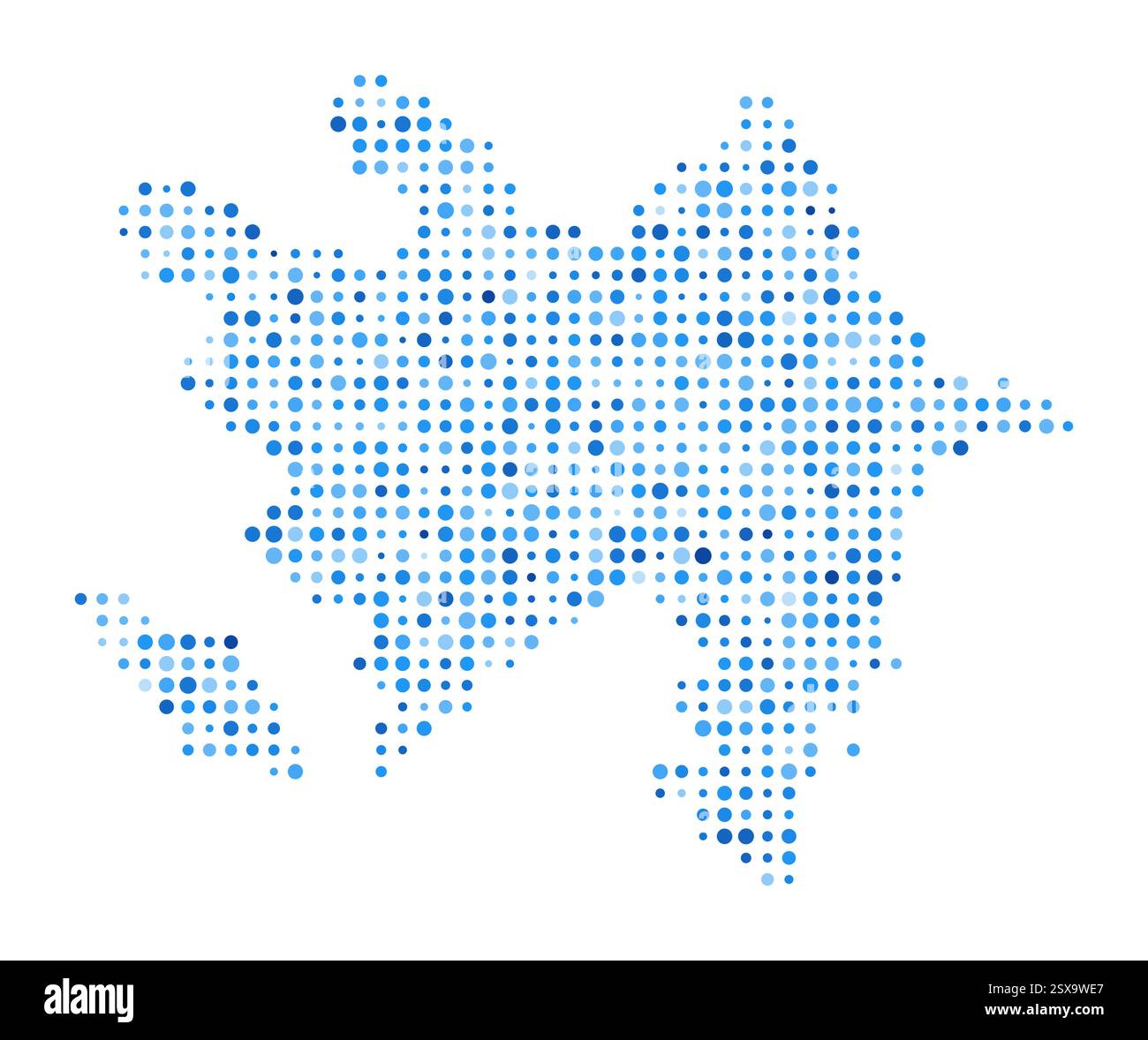 Azerbaijan Dot Map. Country Digital Style Shape. Azerbaijan vector ...