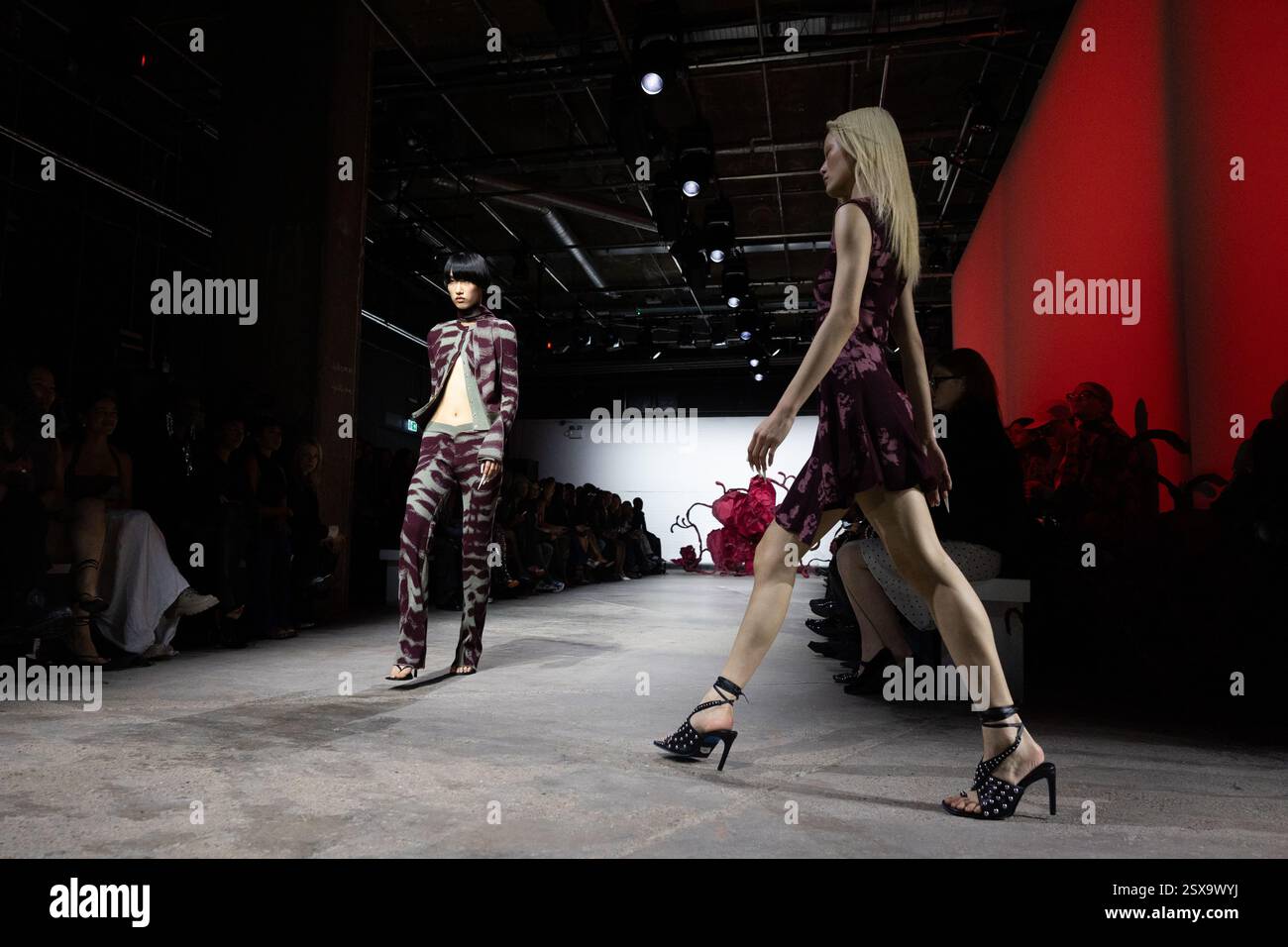 London, UK. Sunday February 23, 2025. Models on the catwalk at the Chet ...