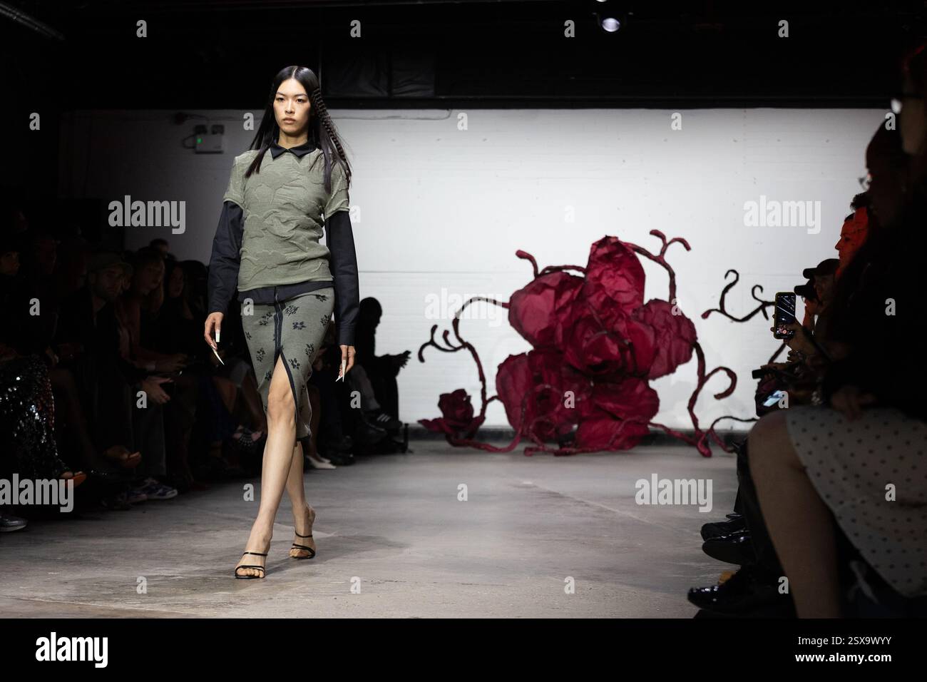 London, UK. Sunday February 23, 2025. A model on the catwalk at the ...