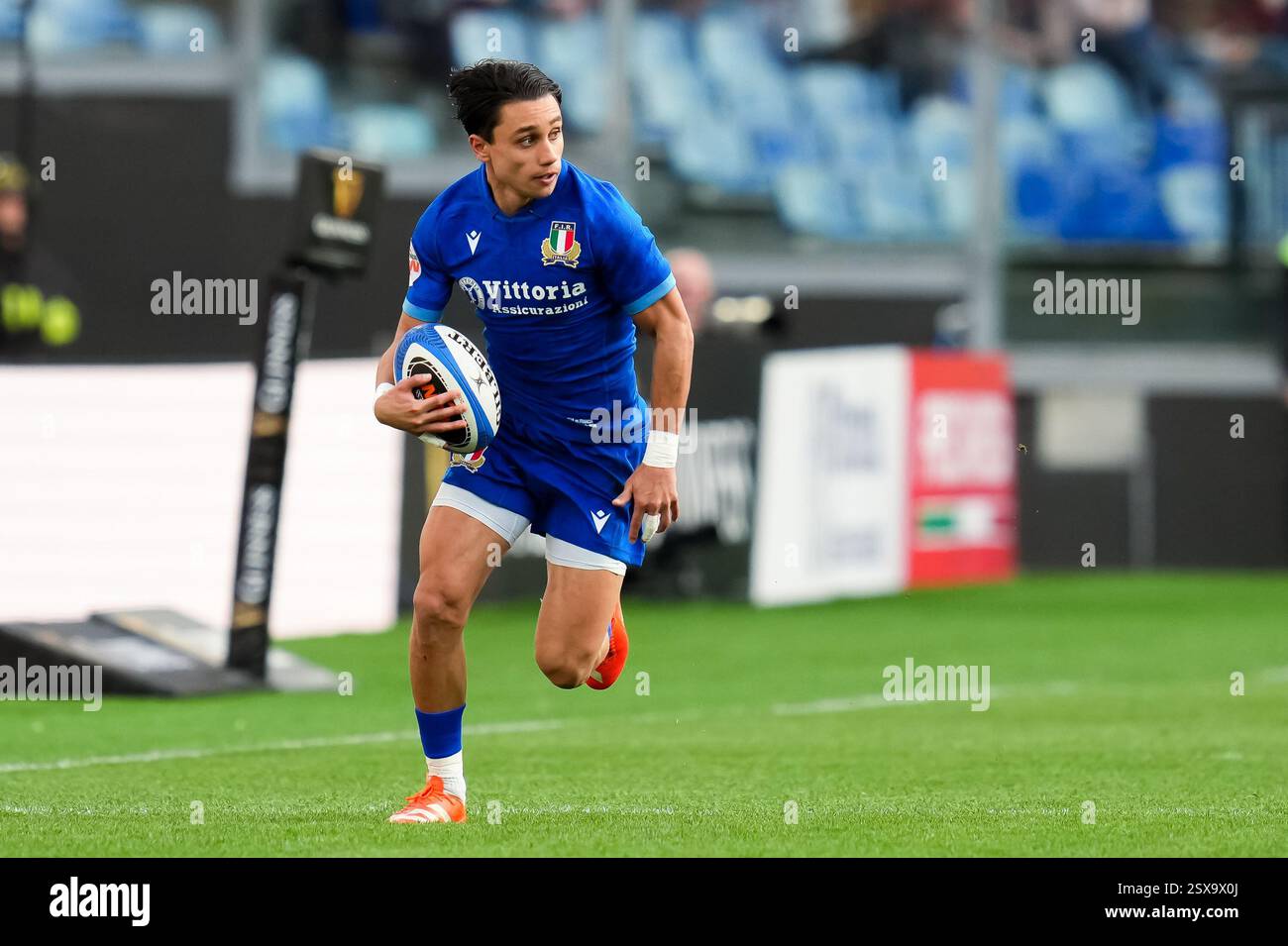 Rome, Italy. 23rd Feb, 2025. Ange Capuozzo of Italy during the Guinness ...