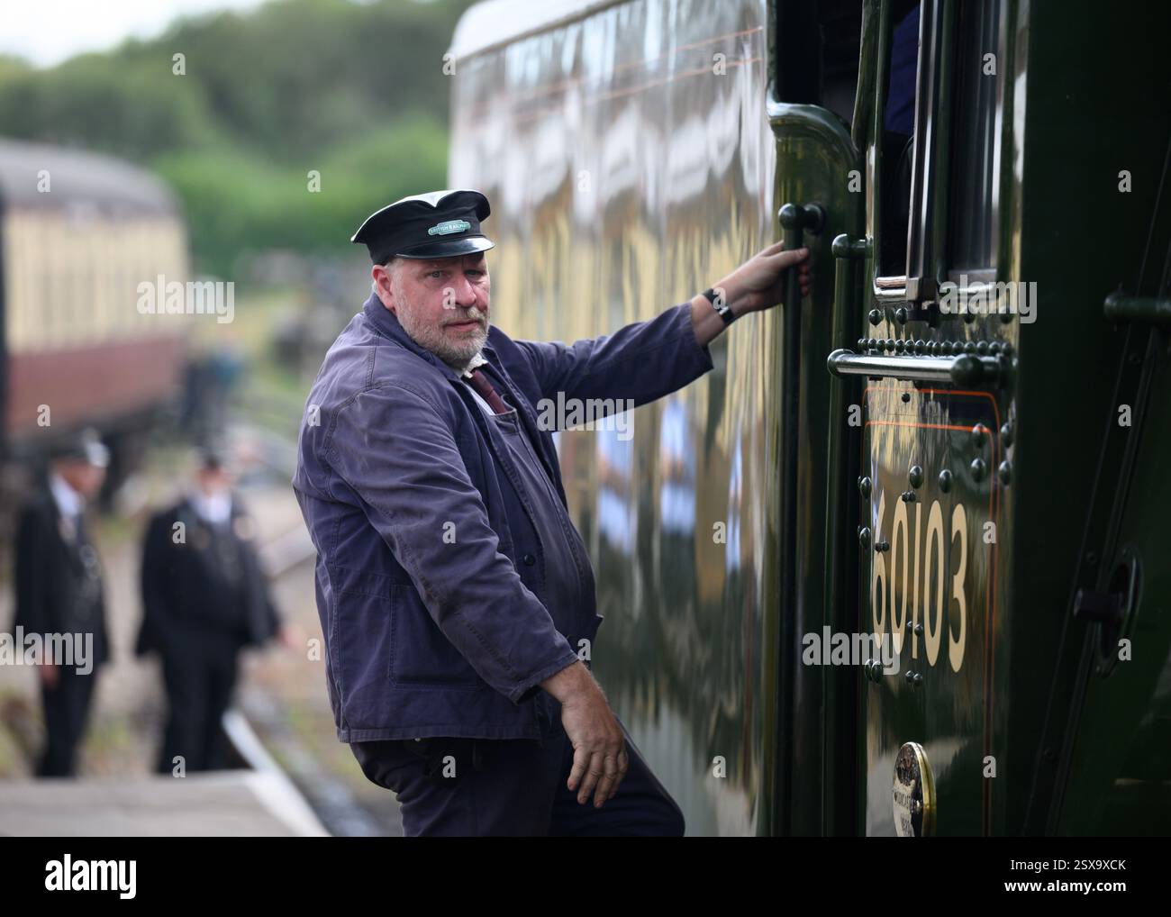 The Flying Scotsman on its centenary tour on the Bluebell line Stock ...