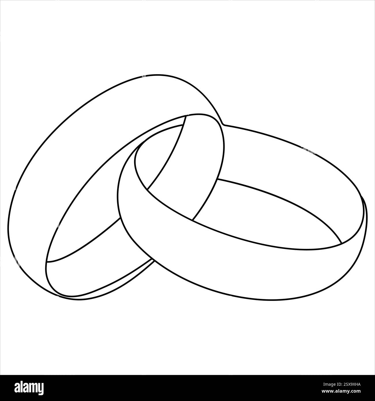 Continuous single line drawing of wedding rings romantic elegance ...
