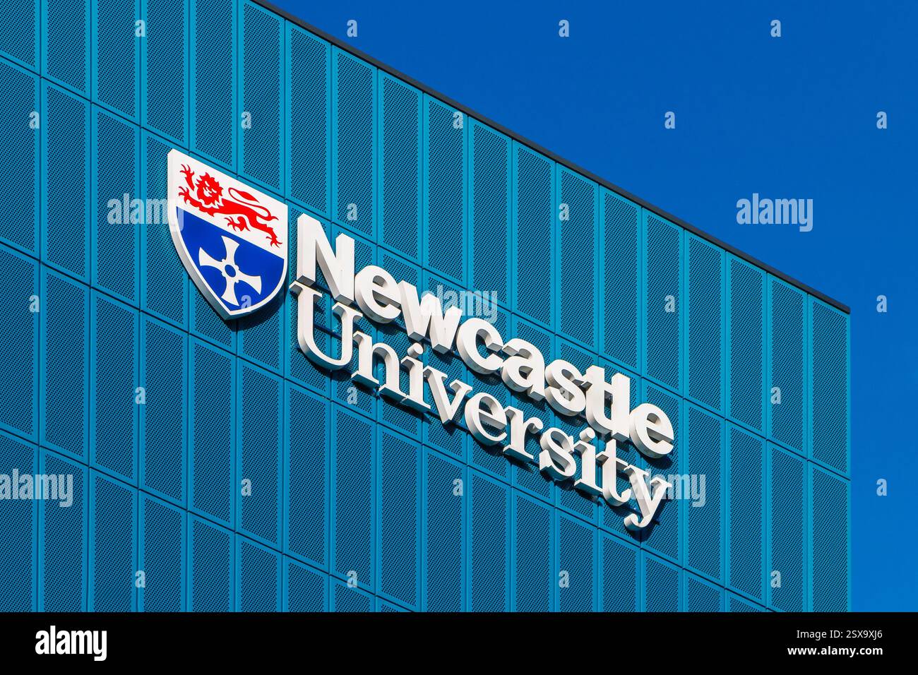 Modern exterior view of Newcastle University building with its ...