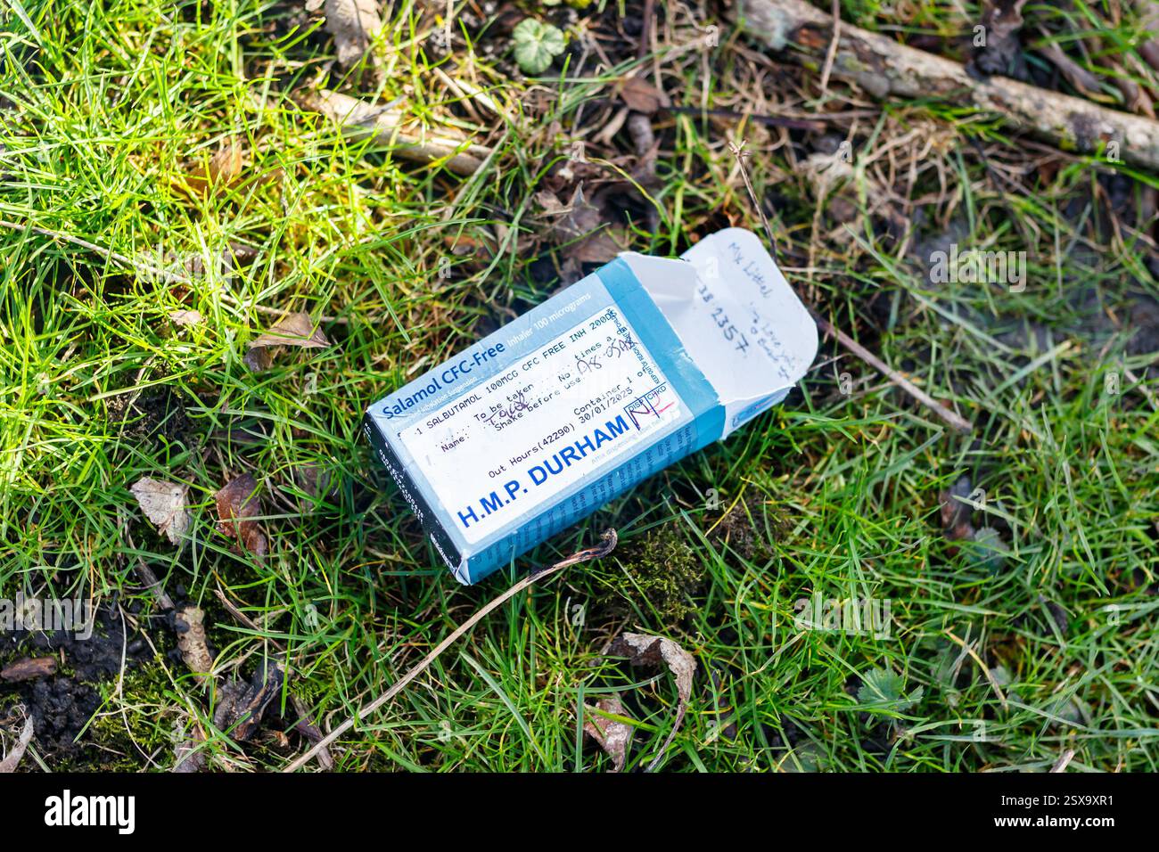isolated discarded prescription medicine packaging for Salamol ...