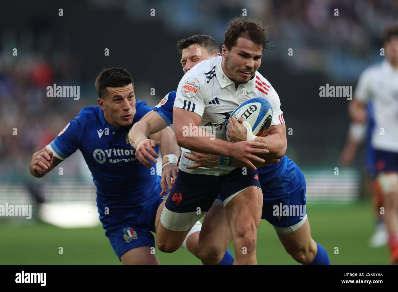 Rome, Italy - 23.02.2025: Antoine Dupont of France run with the ball to ...