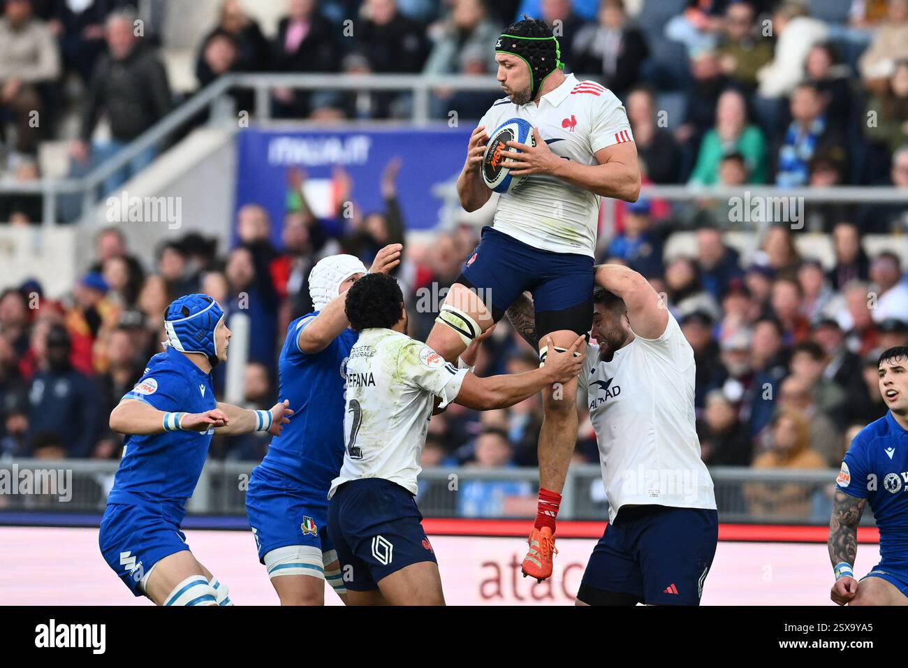 Francois Cros of France in action during the Guinness Six Nations 2025 ...
