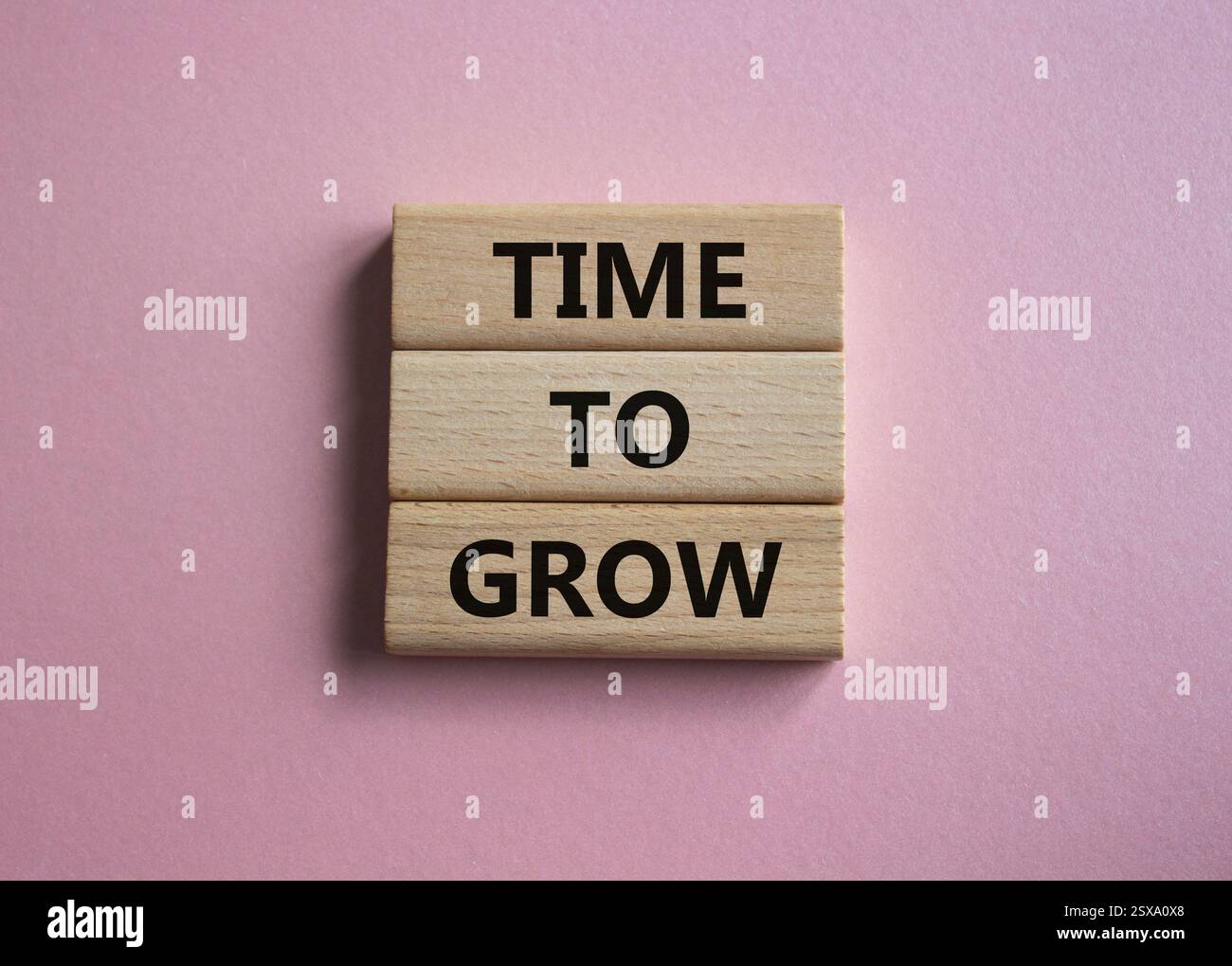 Time to Grow symbol. Concept word Time to Grow on wooden blocks ...