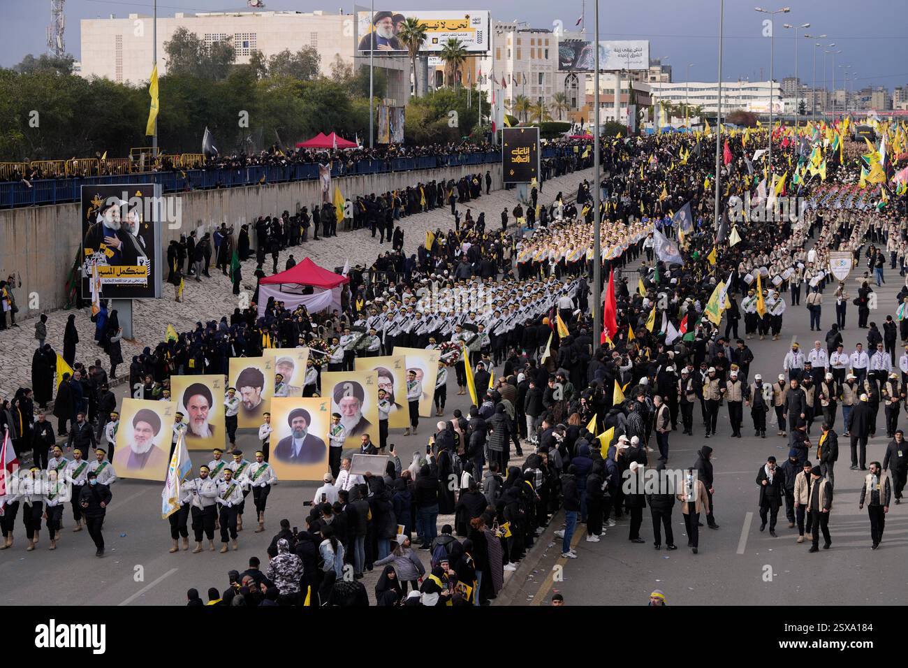 Hezbollah's al-Mahdi scouts march during the funeral procession of the ...
