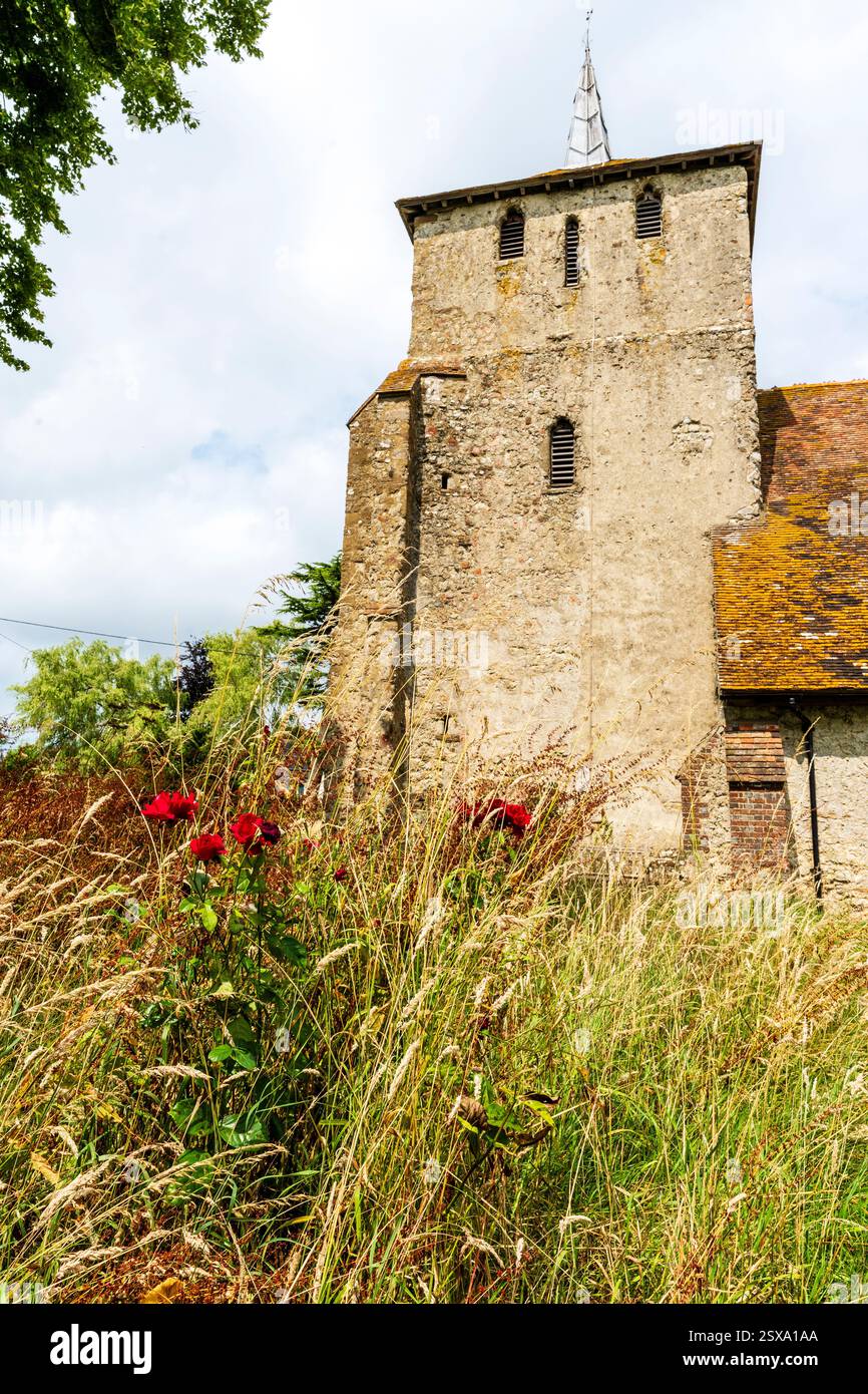 The 12th century tower, with 13th century upper story addition and ...