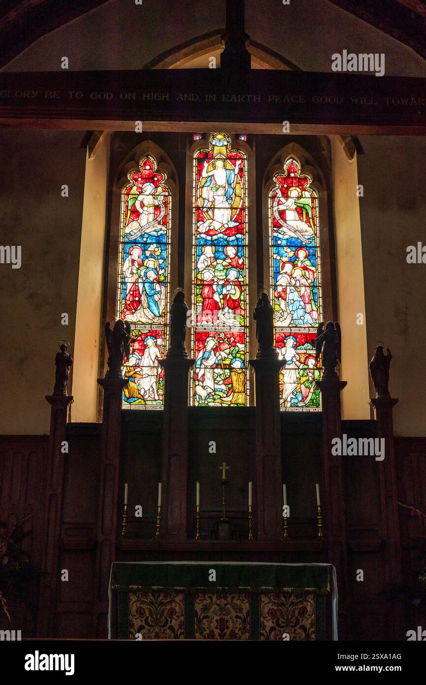 The Victorian stained glass window in the Chancel of All Saints church ...