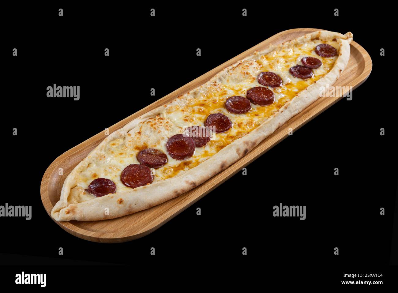 Traditional Turkish Pita (Turk Pidesi); Sucuk Pide. Turkish Pide with ...