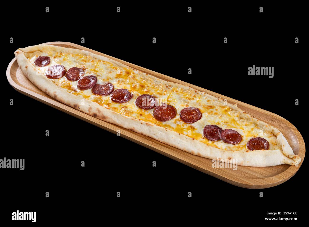 Traditional Turkish Pita (Turk Pidesi); Sucuk Pide. Turkish Pide with ...