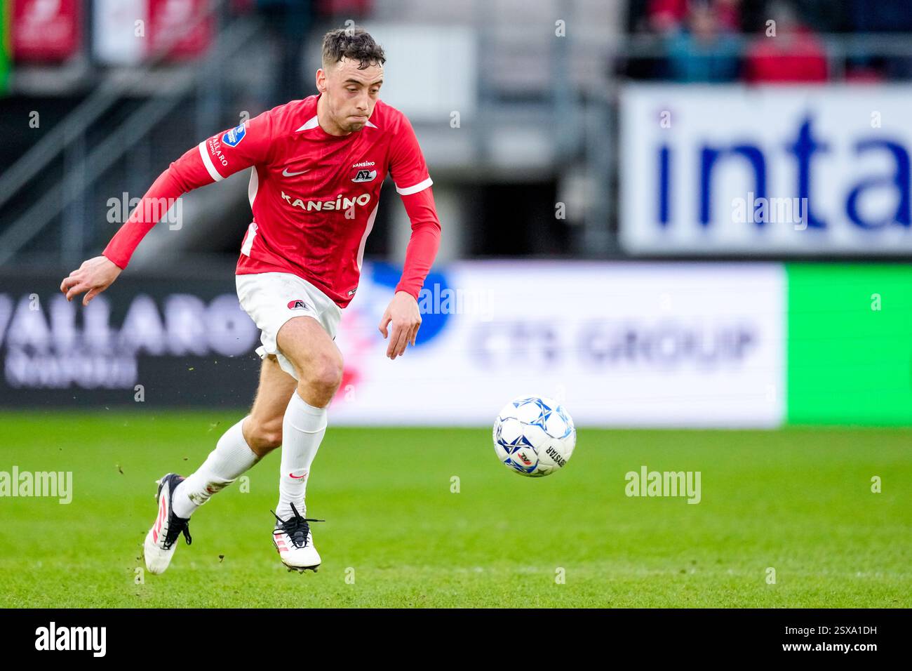 Alkmaar, Netherlands. 23rd Feb, 2025. ALKMAAR, NETHERLANDS - FEBRUARY 23: Zico Buurmeester of AZ ...