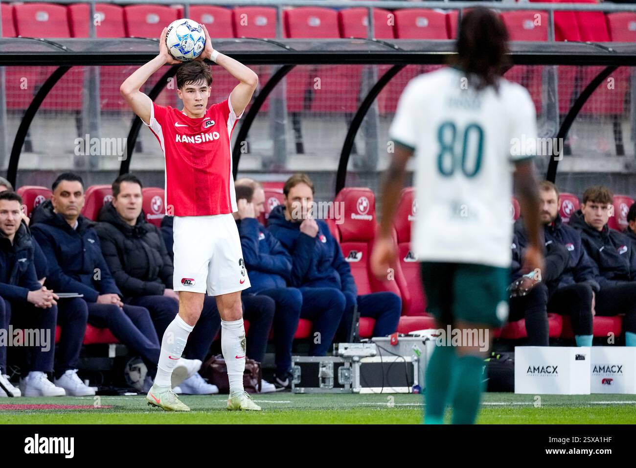 Alkmaar, Netherlands. 23rd Feb, 2025. ALKMAAR, NETHERLANDS - FEBRUARY 23: Wouter Goes of AZ ...