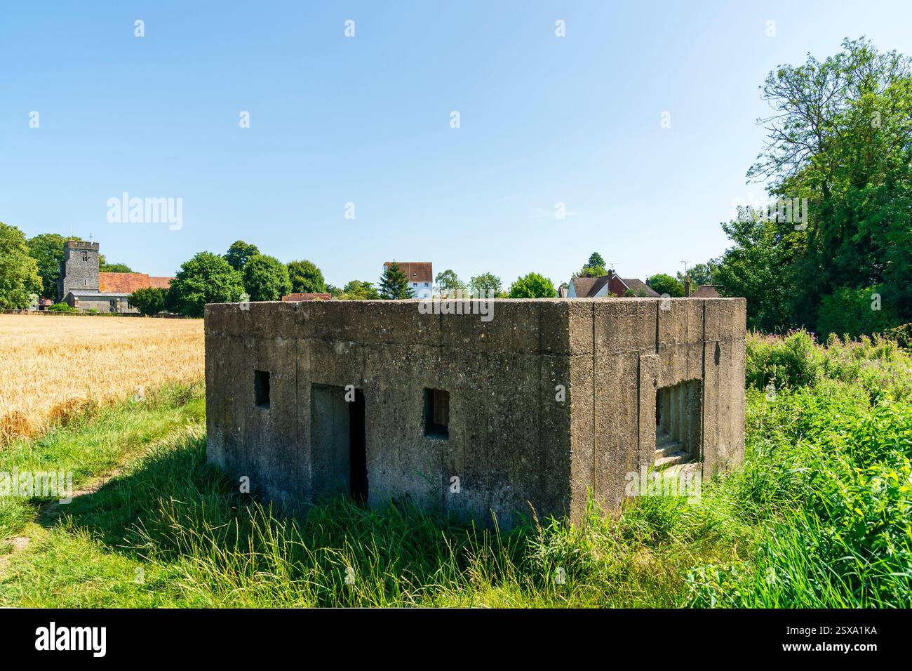 World war two pillbox, a concrete bunker that would have been used as ...