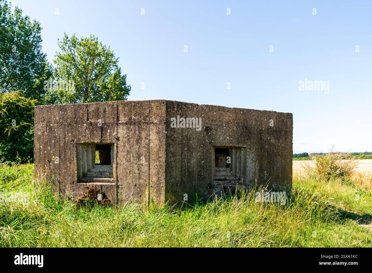 World war two pillbox, a concrete bunker that would have been used as ...