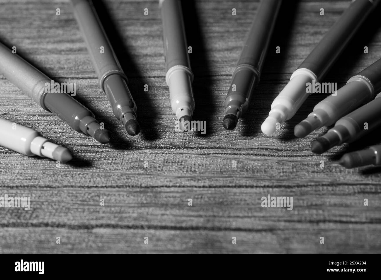 Tools on black surface Black and White Stock Photos & Images - Alamy