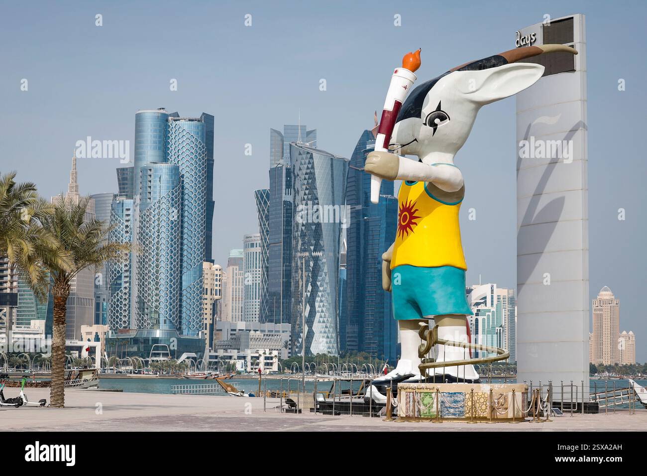 Statue of Orry the Oryx ahead of the Qatar 1812 KM, 1st round of the ...