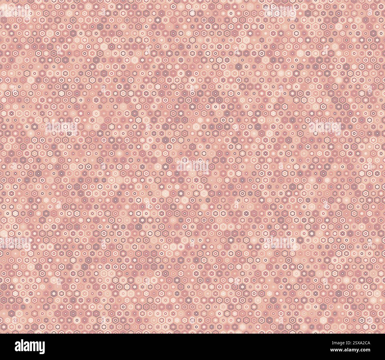 Seamless geometric pattern. Simple stacked hexagons pattern. Red color tones. Small hexagon ...