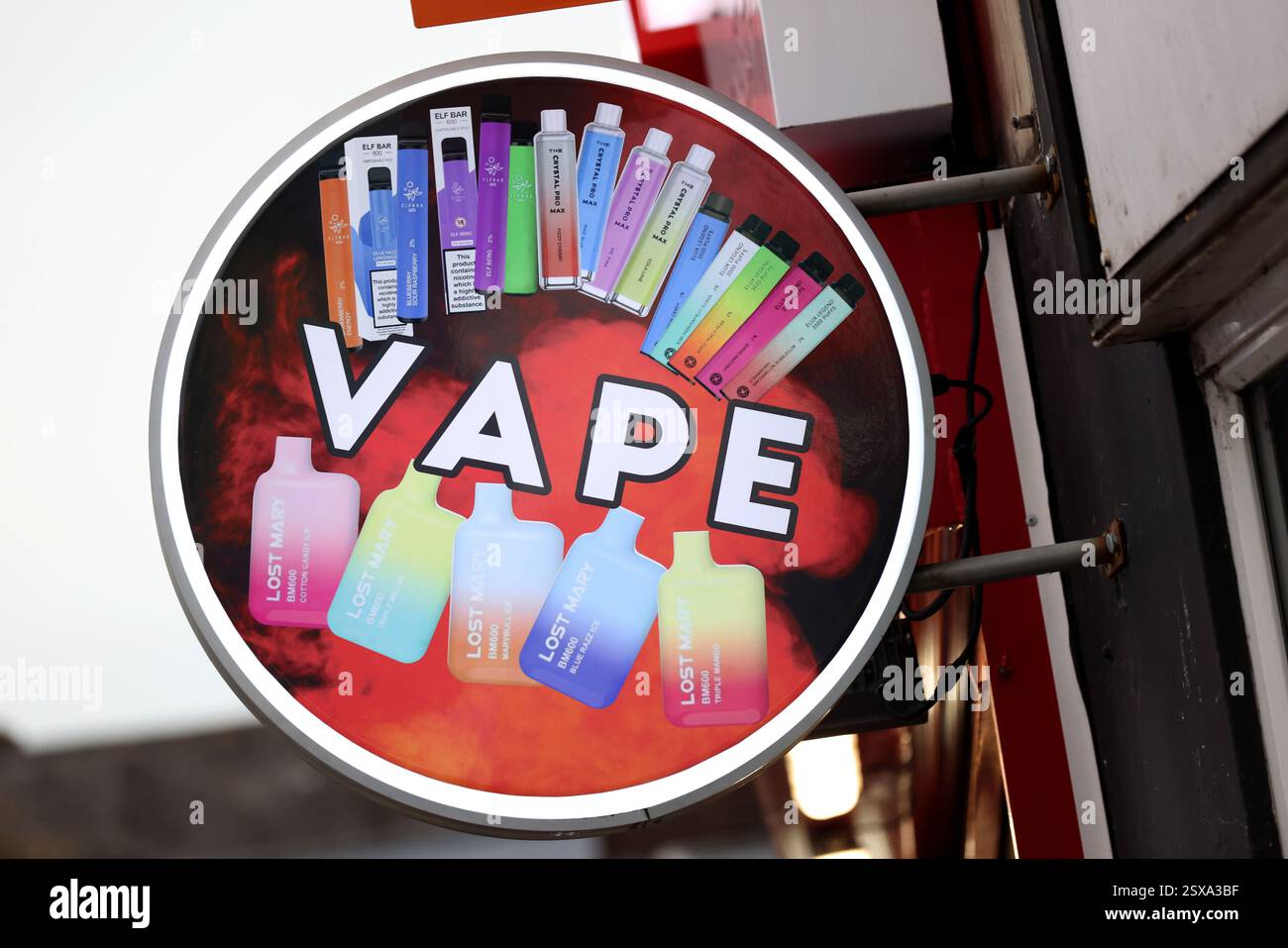 A Vape sign pictured outside a vape shop in Bournemouth, Dorset, UK ...