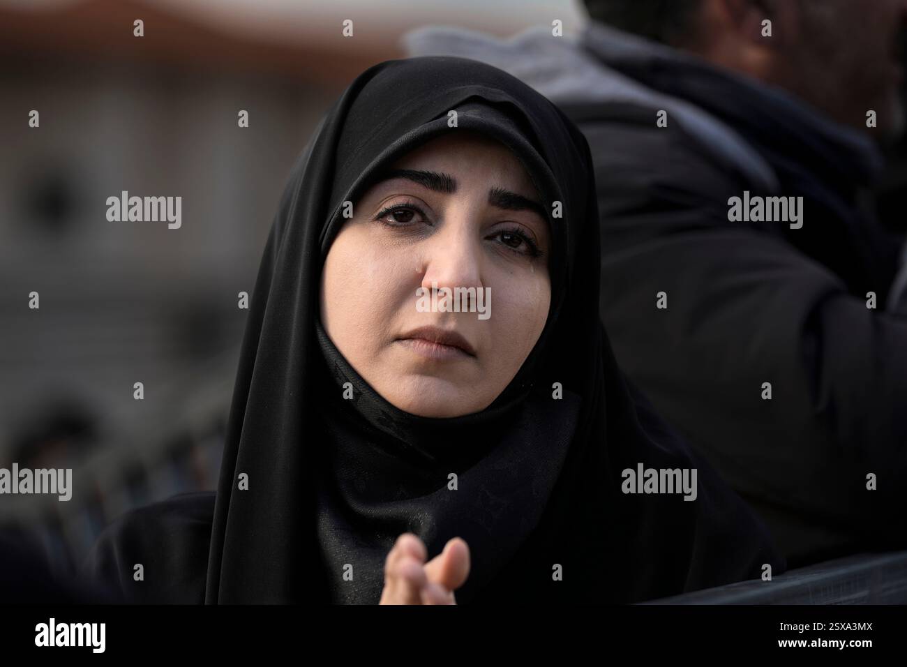 A Mourner reacts during the funeral procession of Lebanon's former ...