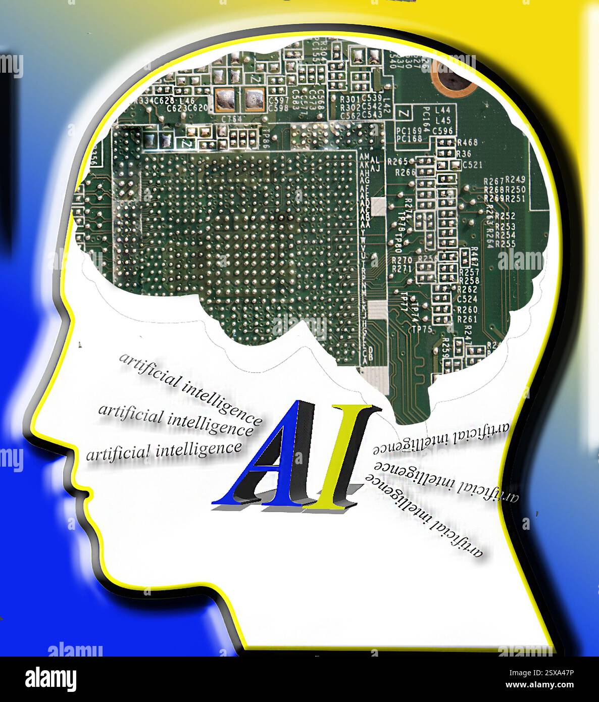 Artificial intelligence ai digital brain abstract futuristic technology background hi-res stock ...