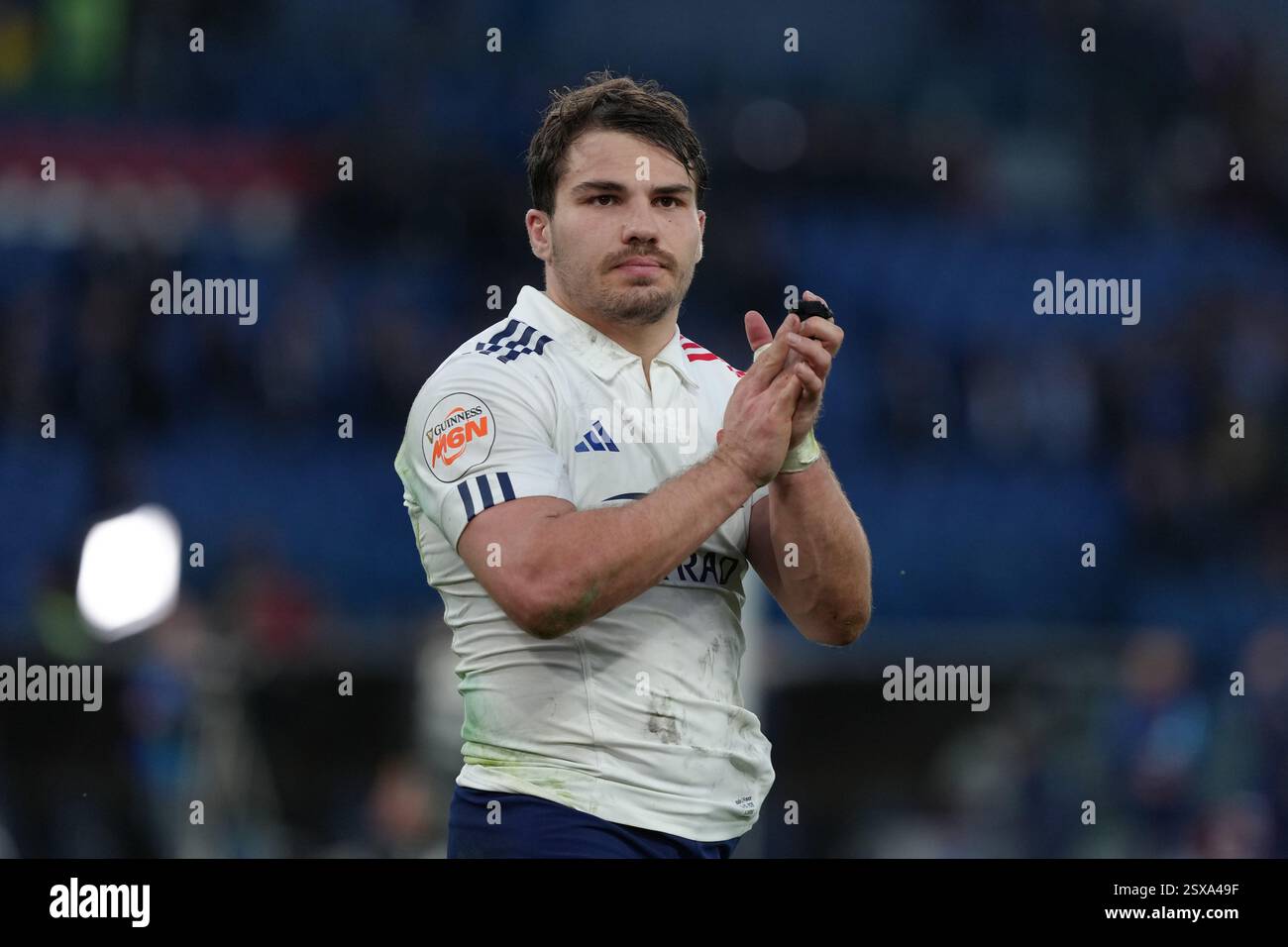 Rome, Italy. 23rd Feb, 2025. Antoine Dupont of France celebrates at the ...
