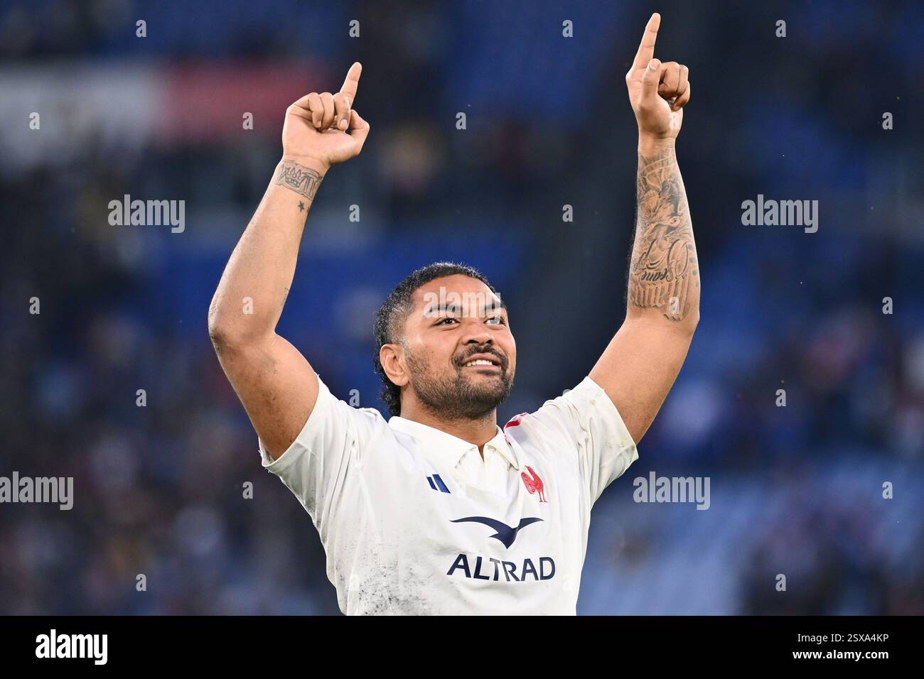 Yoram Moefana of France in action during the Guinness Six Nations 2025 match between Italy and ...