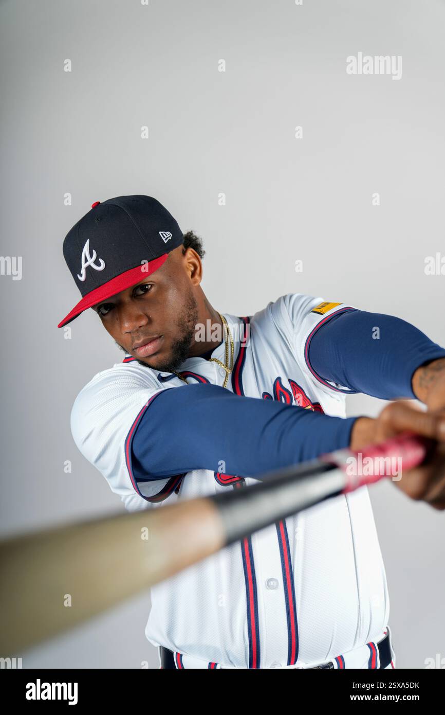 This is a 2025 photo of Ronald Acuña Jr. of the Atlanta Braves baseball ...