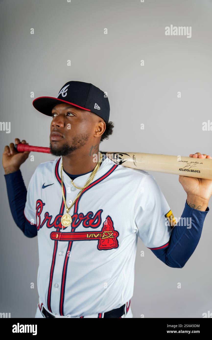 This is a 2025 photo of Ronald Acuña Jr. of the Atlanta Braves baseball ...