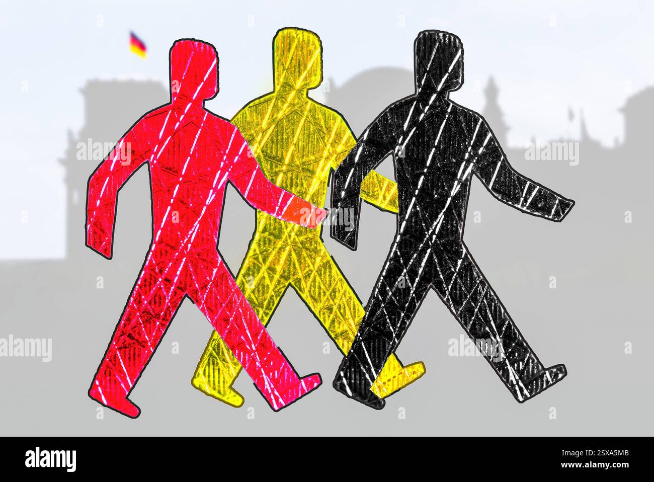Schwarz-Rot-Gelb, Symbolfoto für die Deutschland-Koalition, Februar ...