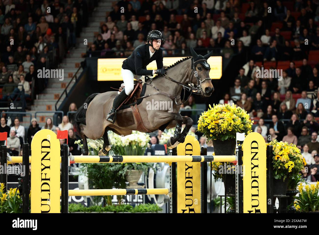 Martin Fuchs of Switzerland with Commissar Pezi during the Longines FEI ...