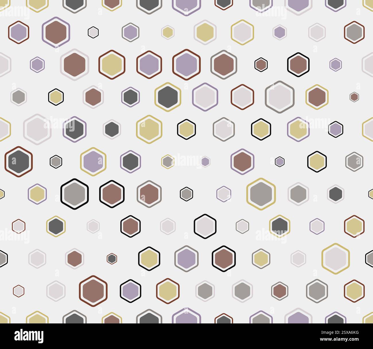 Honeycomb hexagons background. Multicolored geometric elements of varied size. Bold rounded ...