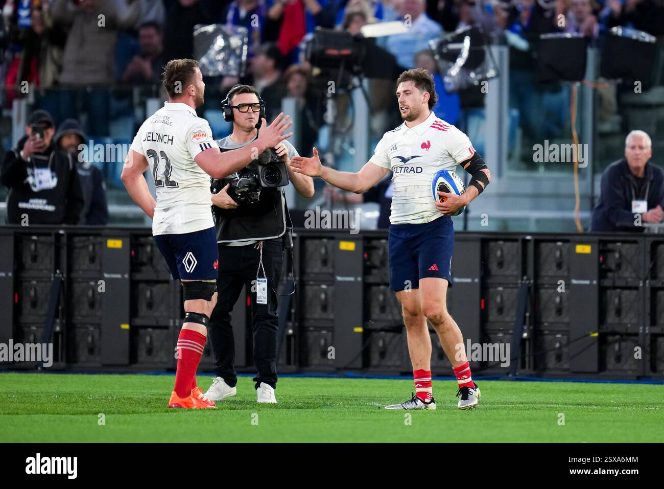Rome, Italy. 23rd Feb, 2025. Pierre-Louis Barassi of France celebrates ...