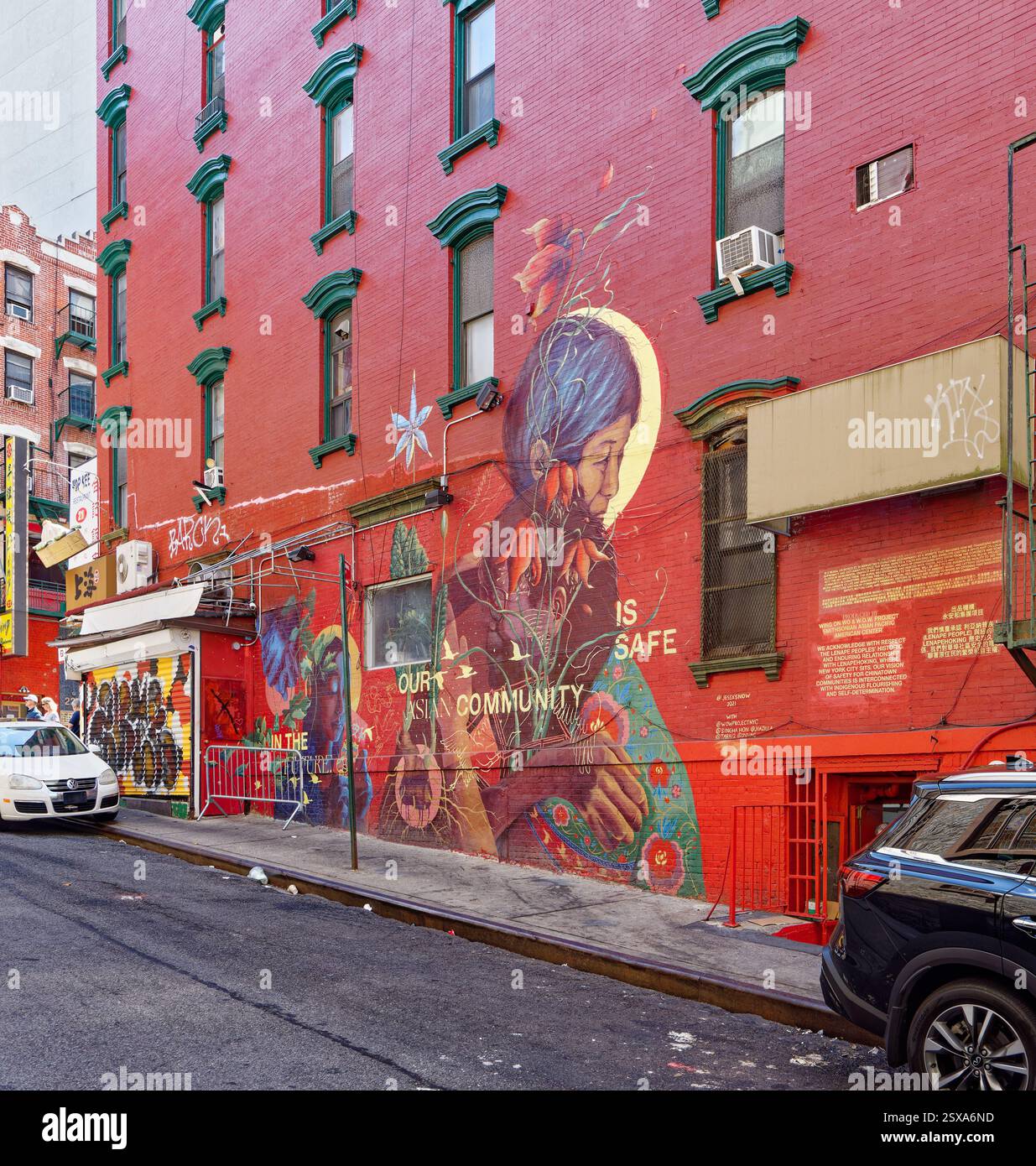 The mural “In The Future Our Asian Community Is Safe” is painted on the ...