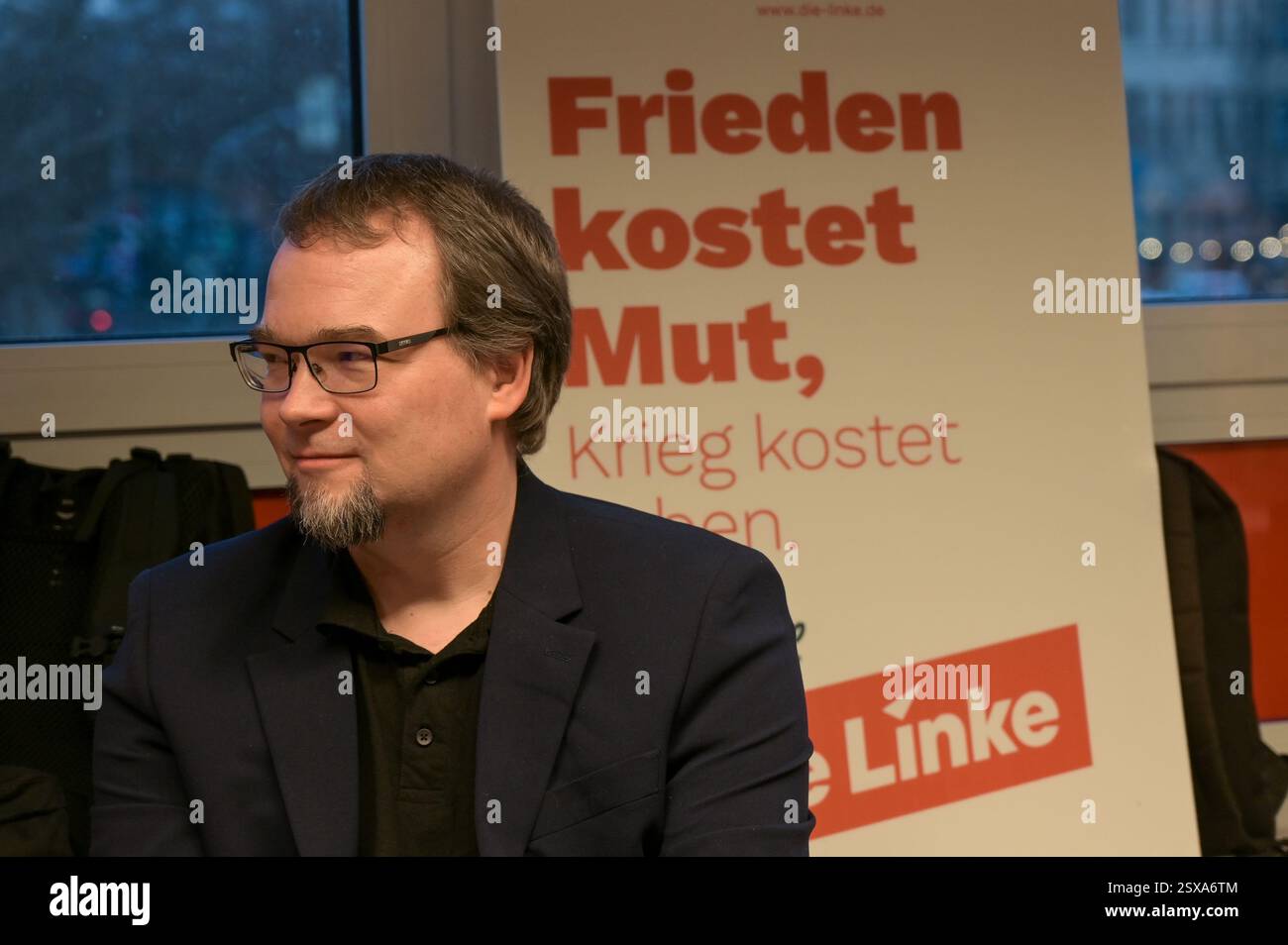 Magdeburg, Germany. 23rd Feb, 2025. Dennis Jannack, direct candidate in ...