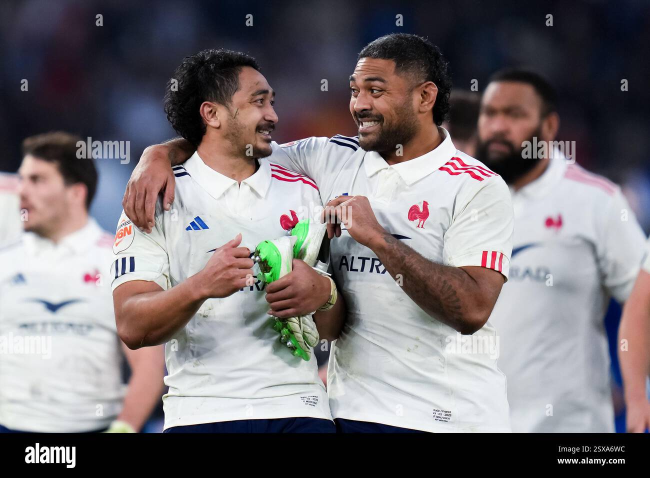 Rome, Italy. 23rd Feb, 2025. Yoram Moefana of France and Oscar Jegou ...