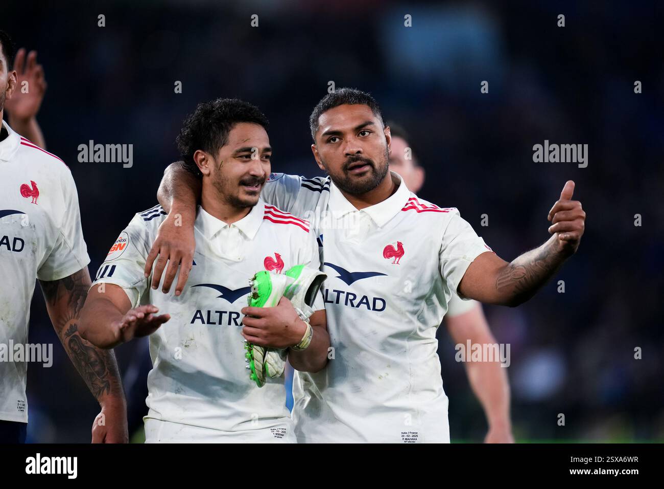 Rome, Italy. 23rd Feb, 2025. Yoram Moefana of France and Oscar Jegou ...