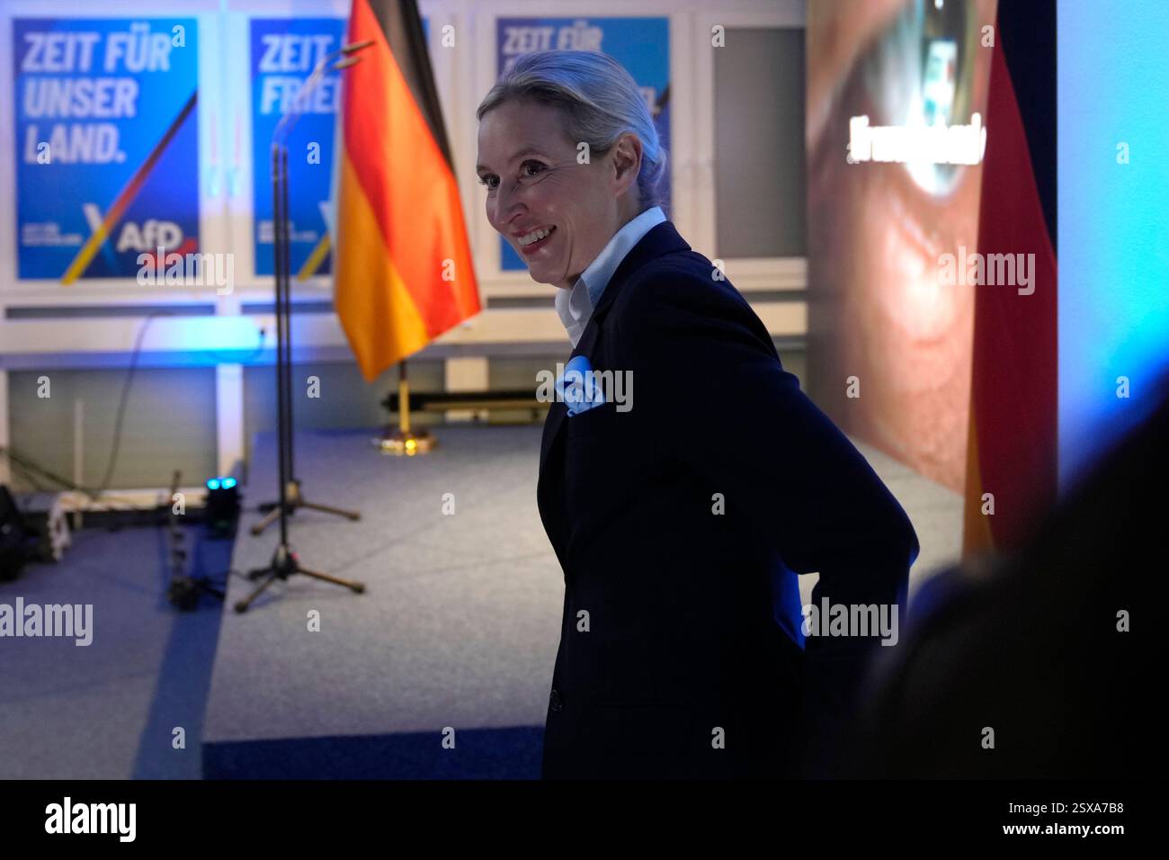 Leader of far right AfD Alice Weidel arrives at the AfD party ...